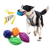 China Indestructible Dog Squeaky Toy Ball 15cm Natural Rubber Chew Toy for Aggressive Chewers for sale