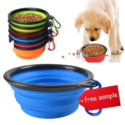 China Collapsible Travel Dog Bowl - 380ML/1000ML Foldable Silicone Pet Food & Water Dish for Outdoor Use for sale
