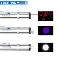 China USB Rechargeable Laser Cat Toy with Purple Red White 3-Color Laser Pointer for Interactive Pet Play for sale