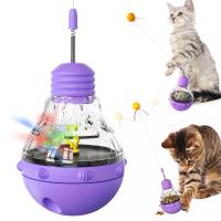 China Interactive Cat Dog Treat Dispenser Toy - 3.39in Diameter Slow Feeder Ball with Adjustable Difficulty for sale