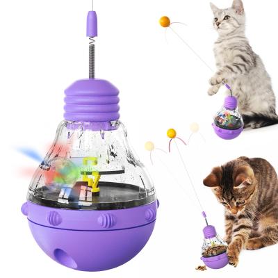 China Interactive Cat Dog Treat Dispenser Toy - 3.39in Diameter Slow Feeder Ball with Adjustable Difficulty for sale
