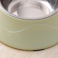 China Custom Stainless Steel Pet Bowl 400ML with Non-Slip Base - Pink Blue Green Colors for Dogs and Cats for sale
