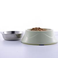 China Custom Stainless Steel Pet Bowl 400ML with Non-Slip Base - Pink Blue Green Colors for Dogs and Cats for sale
