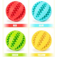 China Durable Rubber Dog Chew Toy Ball 7cm Non Toxic Bite Resistant Pet Food Feeder Tooth Cleaner for sale