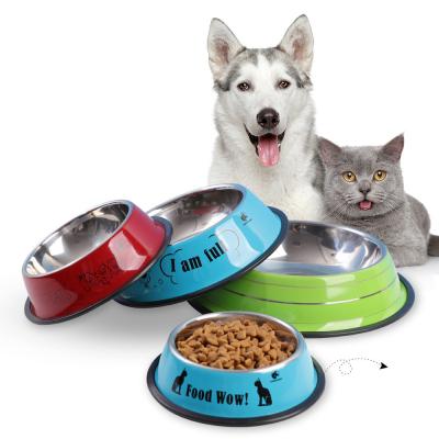 China Custom Stainless Steel Pet Bowl with Non-Slip Base - 15cm to 30cm Sizes Available for Dogs and Cats for sale