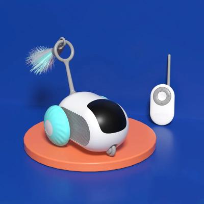 China Electric Cat Toy with Remote Control - Dual Mode Automatic Rolling Pet Toy with ABS Silicone Construction and LED Lights for sale