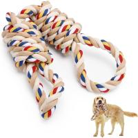 China Large Durable Cotton Rope Dog Toy 40cm 60cm Interactive Knot for Aggressive Chewers for sale