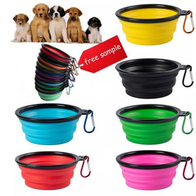 China Silicone Collapsible Pet Feeder Bowls 350ml/1000ml Capacity for Dogs Cats Travel Outdoor Use for sale