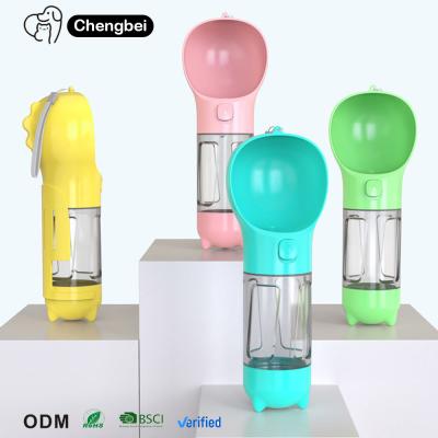 China Foldable 4 in 1 Pet Water Dispenser Leak Proof Portable Dog Bottle 300ml 500ml Travel Puppy for sale