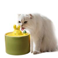China Automatic Pet Water Fountain 14x15cm Ceramic Dog Cat Drinking Dispenser Quiet Pump Large Capacity for sale