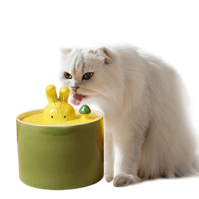China Automatic Pet Water Fountain 14x15cm Ceramic Dog Cat Drinking Dispenser Quiet Pump Large Capacity for sale