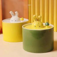 China Automatic Pet Water Fountain 14x15cm Ceramic Dog Cat Drinking Dispenser Quiet Pump Large Capacity for sale