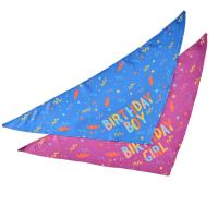 China Custom Printed Dog Birthday Bandana Bone Chew Toy Set Cotton Polyester 200pcs MOQ for sale