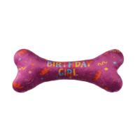 China Custom Printed Dog Birthday Bandana Bone Chew Toy Set Cotton Polyester 200pcs MOQ for sale