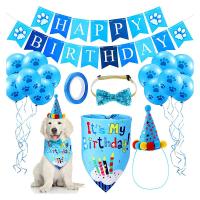China Dog Birthday Party Supplies Kit with Pull Flags and Adjustable Hats for All Breeds for sale