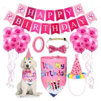 China Dog Birthday Party Supplies Kit with Pull Flags and Adjustable Hats for All Breeds for sale