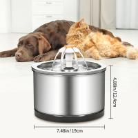 China Stainless Steel Pet Water Fountain 2.5L Quiet Pump with Multiple Nozzles for Cats Dogs for sale