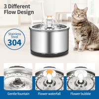 China Stainless Steel Pet Water Fountain 2.5L Quiet Pump with Multiple Nozzles for Cats Dogs for sale