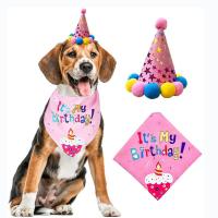 China Pet Party Decoration Set Dog Bandana Hat Tie Balloons Happy Cake Topper Cloth 8pcs for sale