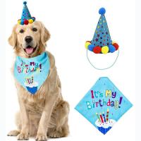 China Pet Party Decoration Set Dog Bandana Hat Tie Balloons Happy Cake Topper Cloth 8pcs for sale