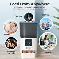 China White ABS 6L Smart Cat Feeder with WiFi App Control and Camera for Small Animals - 31x33x19cm for sale