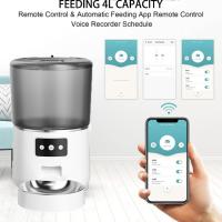China 4L Automatic Pet Feeder with WiFi App Control - Stainless Steel Bowls for Dogs & Cats, 110-240V Dual Power for sale