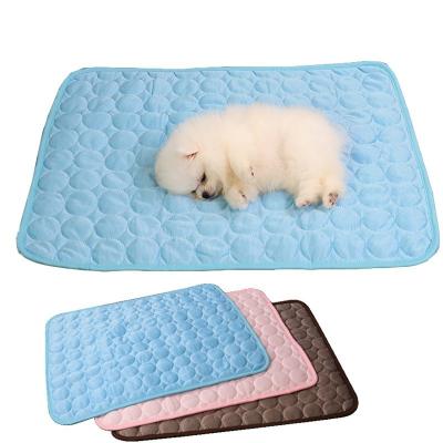China Self Cooling Dog Mat XS to XXL Mechanical Freeze Pet Pad Washable Cotton Summer Bed for sale