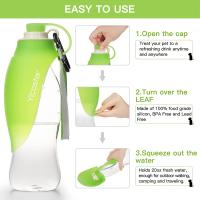 China Pet Foldable Water Bottle 580ml Portable Silicone Outdoor Dog Water Dispenser for sale