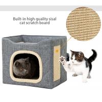 China Double Layer Cat Cube Nest Pet Warm Sleeping Bed Folding Cat House 2 Level for Dogs Cats Small Animals for sale