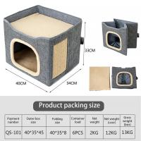 China Double Layer Cat Cube Nest Pet Warm Sleeping Bed Folding Cat House 2 Level for Dogs Cats Small Animals for sale