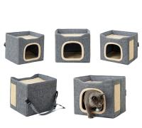 China Double Layer Cat Cube Nest Pet Warm Sleeping Bed Folding Cat House 2 Level for Dogs Cats Small Animals for sale