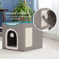 China Warm Pet Sleeping Double Layer Fabric Cat Cave Popular Foldable Indoor Large Cat House for sale