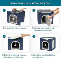 China Warm Pet Sleeping Double Layer Fabric Cat Cave Popular Foldable Indoor Large Cat House for sale