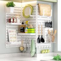 China Plastic Pegboard Drill-Free Wall-Mounted Single Tier Storage Rack Jewelry Holder Waterproof Multifunction Bathroom Study Shelf for sale