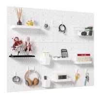 China Plastic Pegboard Drill-Free Wall-Mounted Single Tier Storage Rack Jewelry Holder Waterproof Multifunction Bathroom Study Shelf for sale