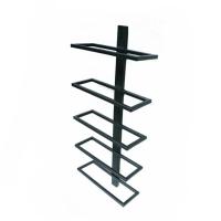 China Wall-mounted Wine Rack (holds 9 Bottles) Black Metal Wine Bottle Rack Kitchen Storage for sale