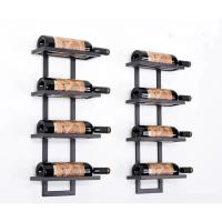 China Wall-mounted Wine Rack (holds 9 Bottles) Black Metal Wine Bottle Rack Kitchen Storage for sale
