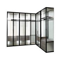 China Bedroom Furniture Home Furniture Luxury Glass Door Wardrobe Modern Bedroom Tempered Glass Door Wardrobe Cabinets for sale