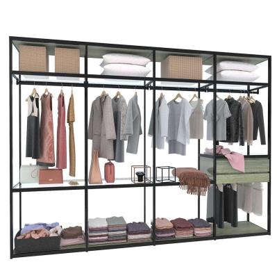 China XinJun Factory New Design Wardrobe with Glass for Bedroom for sale