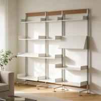 China White Minimalist Modular Track Wall Shelving System Adjustable Durable Metal Shelves for Bedroom and Food Storage for sale