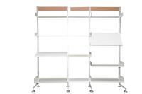 China White Minimalist Modular Track Wall Shelving System Adjustable Durable Metal Shelves for Bedroom and Food Storage for sale