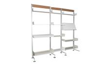 China White Minimalist Modular Track Wall Shelving System Adjustable Durable Metal Shelves for Bedroom and Food Storage for sale