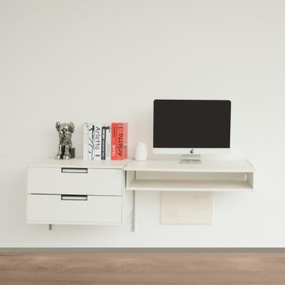 China White Steel Track System with Wood Shelves for Bedroom and Living Room Clothing & Food Storage for sale