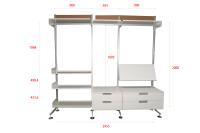 China Nordic Minimalist Standing Type White Steel Modular Shelving Unit with Drawer for Bedroom for sale