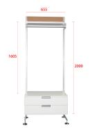 China Nordic Minimalist Standing Type White Steel Modular Shelving Unit with Drawer for Bedroom for sale