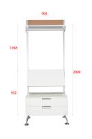 China Nordic Minimalist Standing Type White Steel Modular Shelving Unit with Drawer for Bedroom for sale