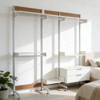 China Nordic Minimalist Standing Type Shelving System Metal Modular Shelves Drawer Durable Height Adjustable Multifunction Wardrobe for sale