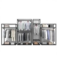 China HOT Sales Black Modern Double Tier Aluminum Durable Space-Saving Clothing Stand Display Organizer Rack 5-10kg Load Capacity for sale
