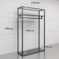 China Wholesale Custom Logo Aluminum Clothing Organizer Display Stand with Metal Shelving Suit Display Stand for sale
