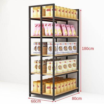 China 4 Layer Aluminum Display Shelves Black Painted Heavy Duty Multifunctional Freestanding Shelving for Food Use for sale